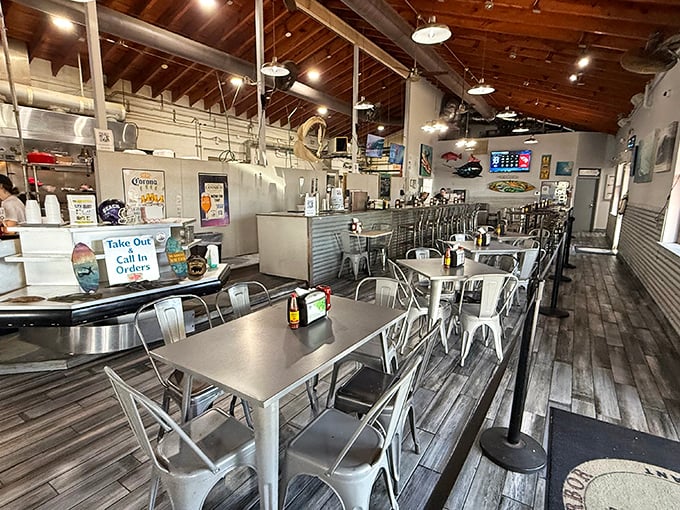 Step inside and you'll feel like you've walked onto the set of a cozy maritime sitcom. Nautical chic meets down-home comfort!