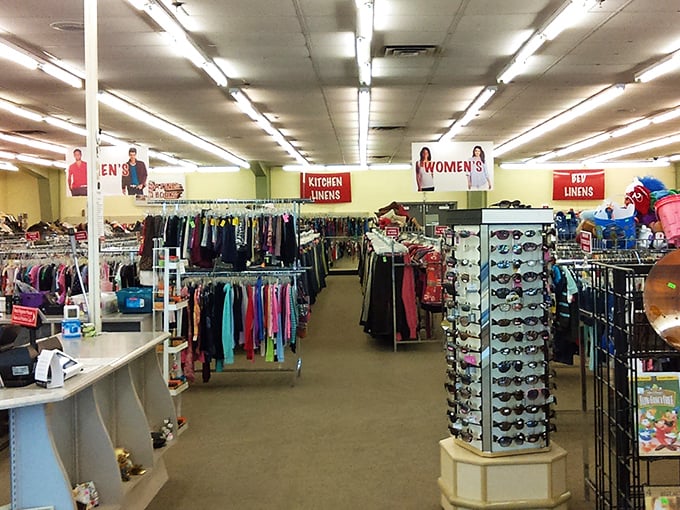 Step inside and prepare for sensory overload! From kitchen linens to women's wear, this thrifter's playground is a kaleidoscope of bargains waiting to be discovered.