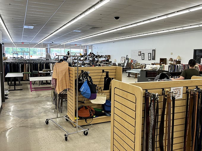 Step into a world where one person's castoffs become another's treasures. This vast space is a thrifter's dream come true.