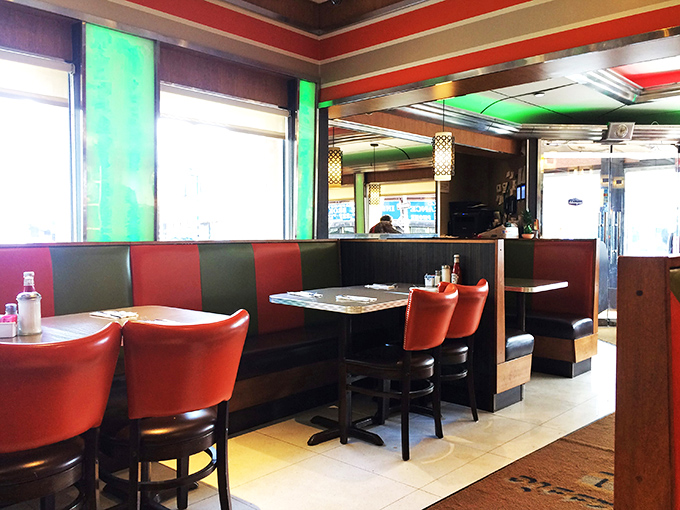 Step into a Technicolor time warp! The Classic Diner's interior is a feast for the eyes, with booths as inviting as grandma's hugs.