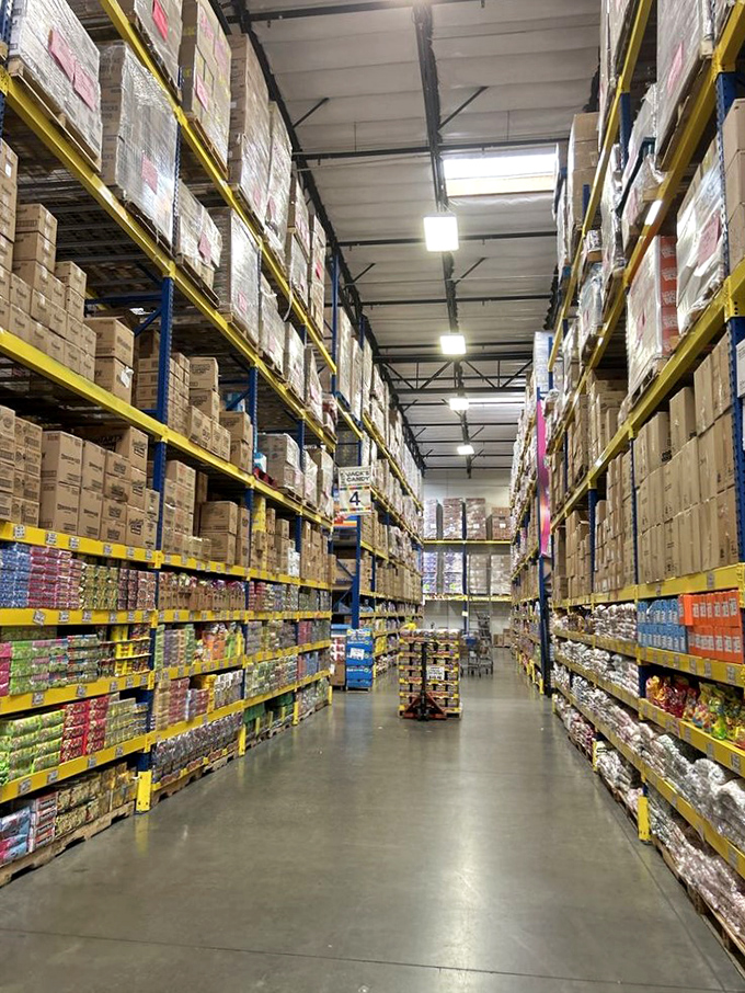 Imagine the world's most organized candy store had a growth spurt. Jack's warehouse aisles stretch farther than your willpower on a diet.