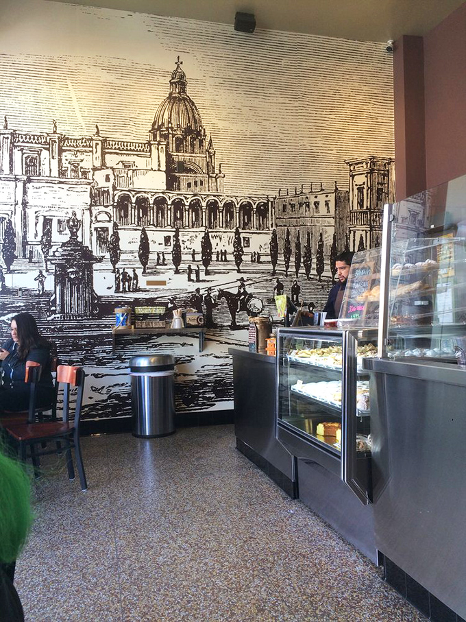 Step into a world where Old World charm meets California cool. This mural isn't just art&mdash;it's a portal to European daydreams!