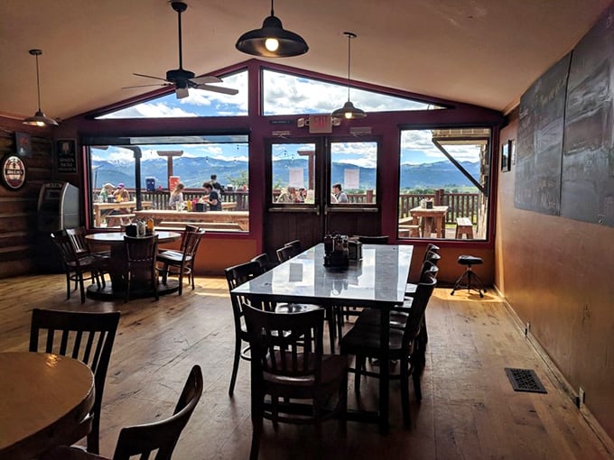 A room with a view... and wings! The Bird's interior serves up comfort with a side of breathtaking mountain vistas.