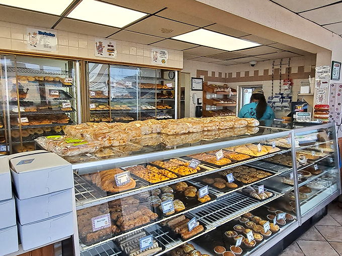 Donut nirvana awaits! Rows of glazed perfection tempt even the strongest-willed visitor. Resistance is futile, my friends.