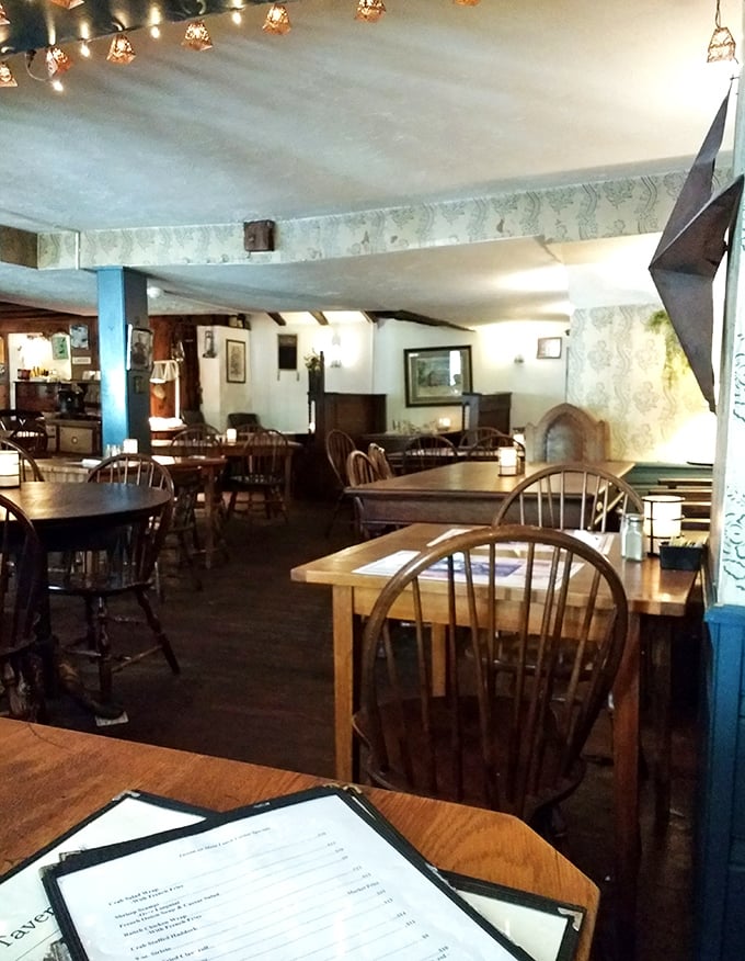 Step into a time machine disguised as a dining room. Tavern on Main's interior whispers tales of bygone eras and memorable meals.