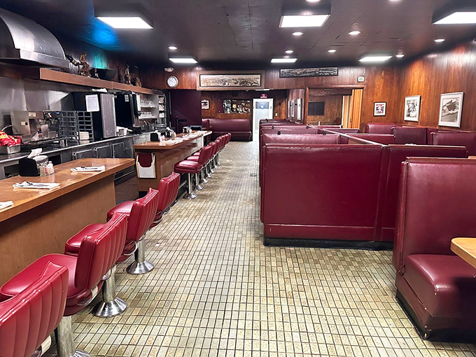 Step into a time machine disguised as a steakhouse. Cattlemen's interior transports you to a bygone era of red leather booths and cowboy chic.