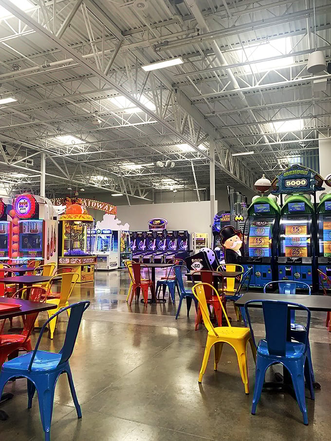 Step into a wonderland of flashing lights and beeping machines. It's like Vegas had a baby with your childhood dreams.