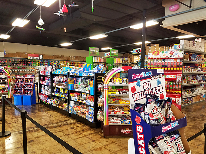 Step into a kaleidoscope of confectionery delights! Sweeties Candy's interior is like walking into your childhood fantasy, minus the risk of turning into a blueberry.