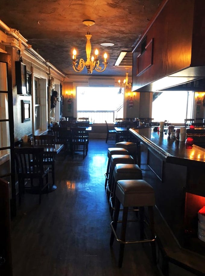 Step into a time warp! This cozy interior feels like the perfect blend of Wild West saloon and your eccentric aunt's living room.