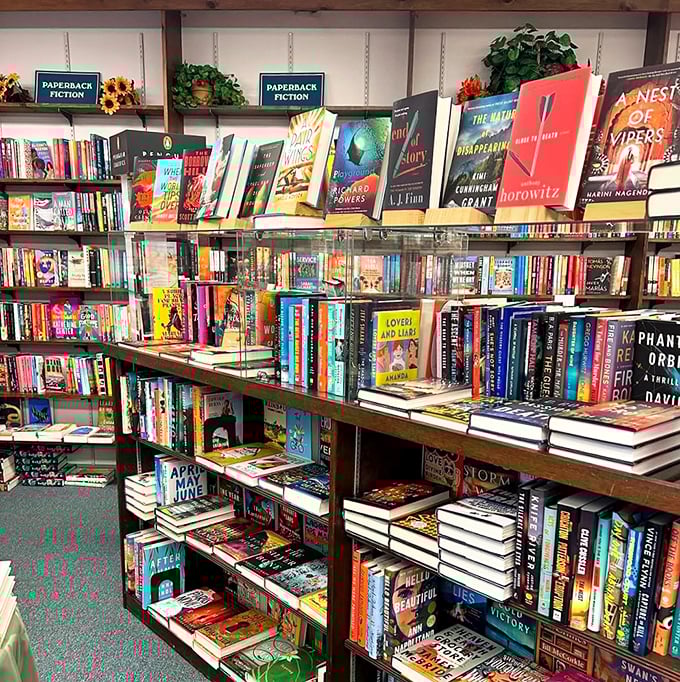 Shelf after glorious shelf! This paperback paradise is stacked higher than my to-be-read pile, which is saying something.