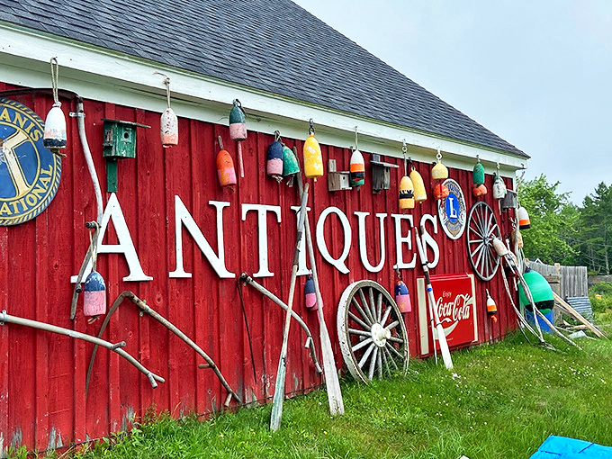 Who knew the alphabet could be so adventurous? These giant "ANTIQUES" letters are like Scrabble tiles for giants, spelling out a world of wonder.