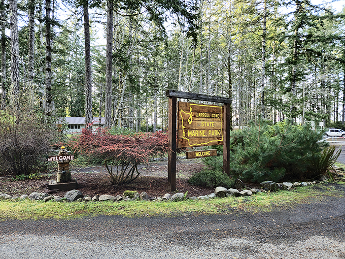"Welcome to paradise," whispers the wooden sign. Spoiler alert: It's not lying.