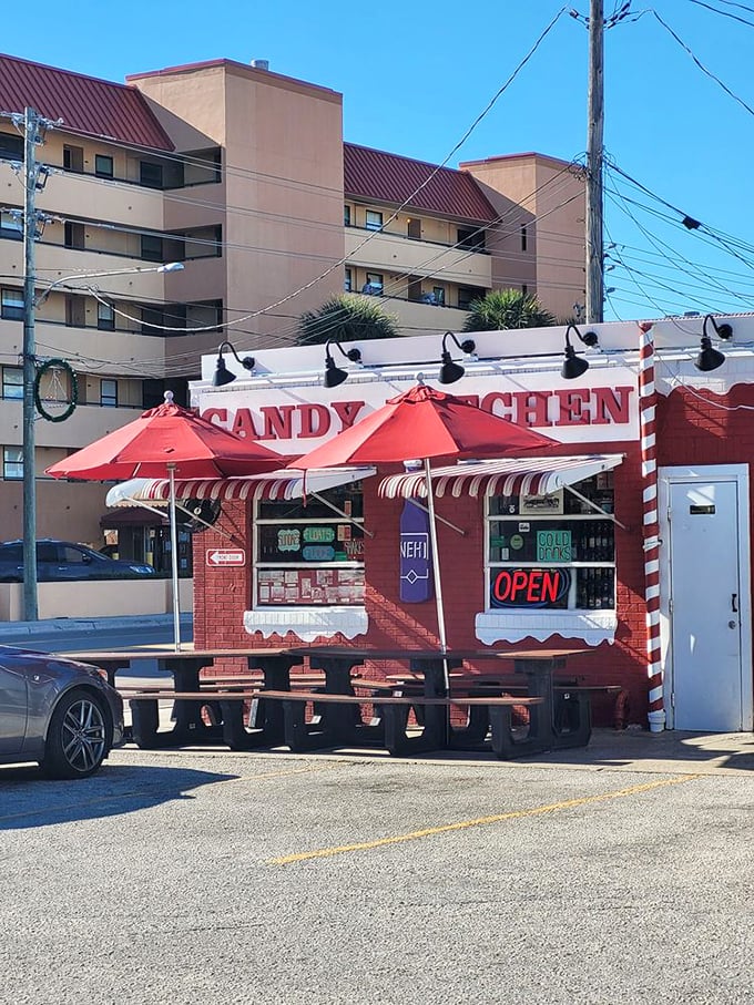 Step right up to the sweetest little beach shack this side of Candyland! It's like grandma's kitchen, if grandma was a sugar wizard.