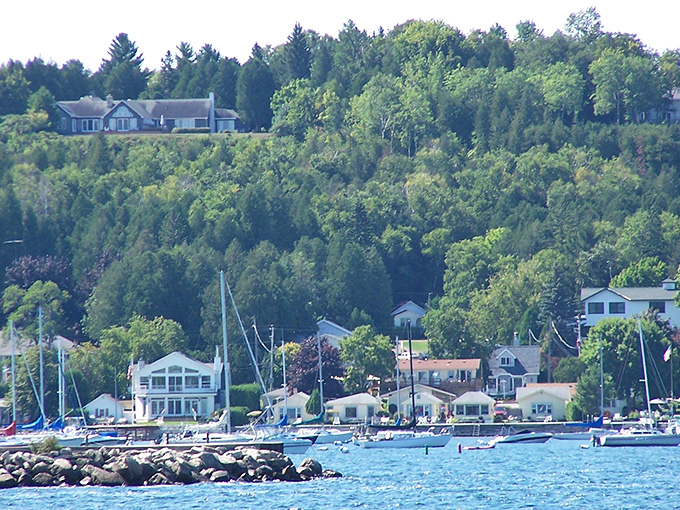 Fish Creek's harbor: Where boats bob like apples in water and the sunsets are more colorful than a 1960s tie-dye shirt.