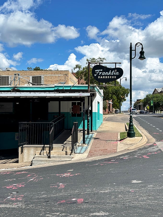 Franklin's teal time machine: Where patience meets perfection. This Austin icon proves good things come to those who wait... and wait... and wait.