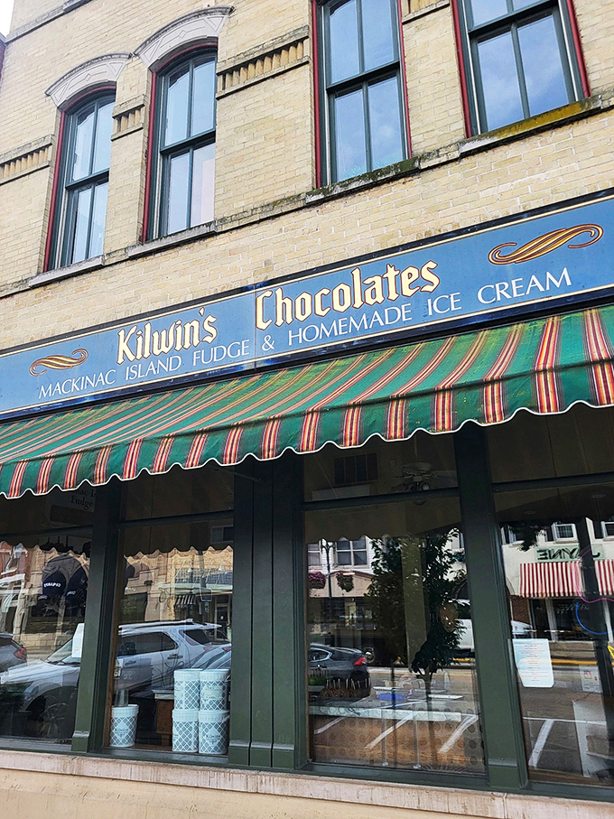 Kilwins: Where fudge dreams and ice cream wishes come true. This storefront is like a portal to childhood nostalgia.