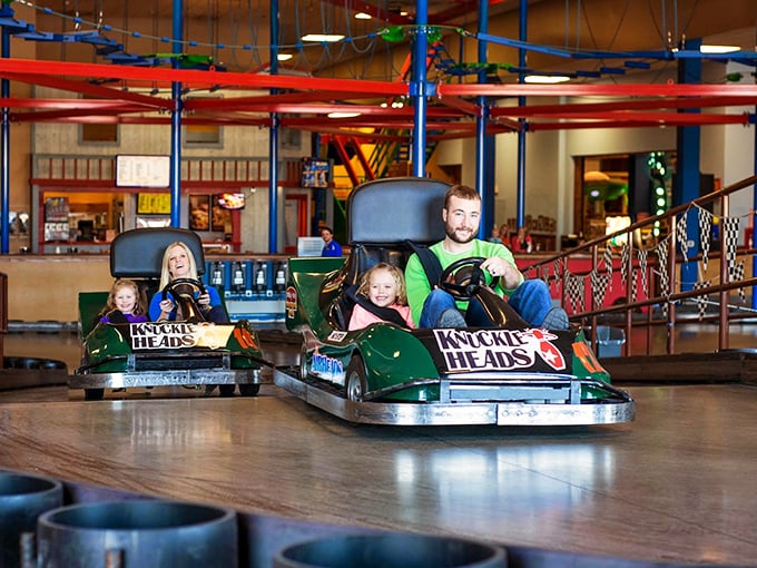 Family fun at full throttle! These sleek karts are ready to turn mom, dad, and the kids into the next Andretti clan.