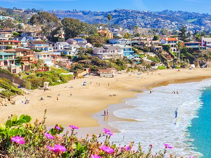 Laguna Beach: Where art meets the ocean. Colorful homes perch above turquoise waters, creating a living canvas that would make Monet jealous.