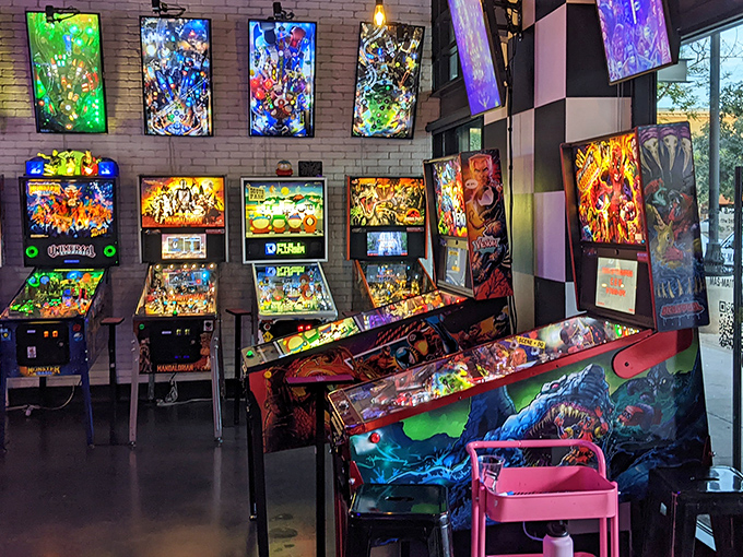 Level 1 Arcade Bar: Game on and drink up! This technicolor dreamscape is where Pac-Man meets craft beer in pixelated harmony.