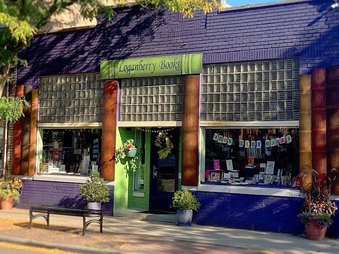 "Purple reign! Loganberry Books stands out like a literary prince in a sea of ordinary buildings."