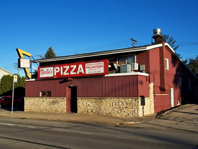 Maria's Pizza: A time machine disguised as a pizzeria! This retro red building houses thin-crust magic that'll transport you back to simpler times.