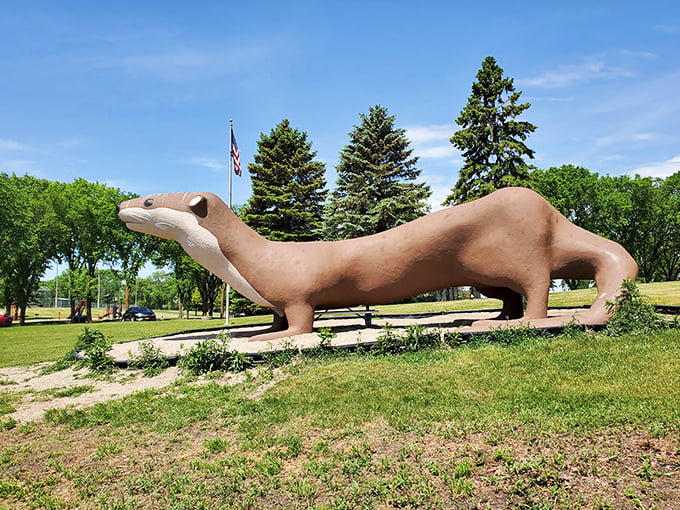 Slide over, Loch Ness Monster! This 15-foot concrete otter looks like he's auditioning for a Tim Burton remake of 'Finding Nemo.'