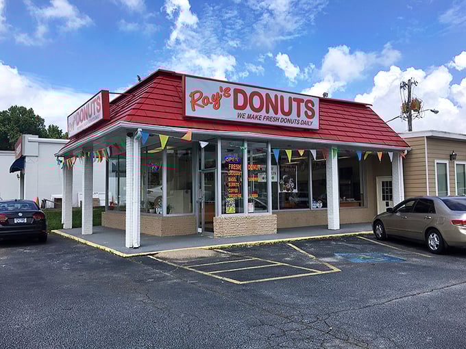 Ray's Donuts: Where every day is Fry-day! This cheery red-roofed haven is like a beacon of hope for the sugar-deprived.