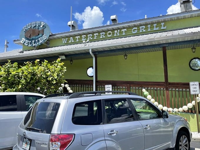 Rusty Bellies: Where the fish is so fresh, it might just swim off your plate. Lime green never looked so appetizing!