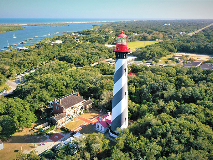 St. Augustine's striped sentinel: Standing tall since 1874. It's like a giant barber pole, minus the spin &ndash; thank goodness!