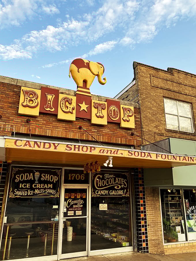 Elephant on the roof? Check. Soda fountain inside? Double-check. Big Top Candy Shop is the ringmaster of sweet tooth satisfaction.