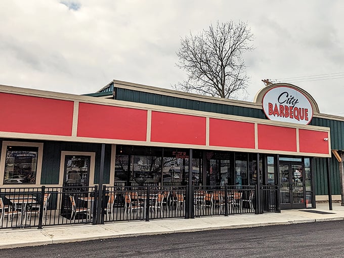 Red exterior, wooden accents &ndash; it's not just a restaurant, it's BBQ's answer to Superman's Fortress of Solitude.