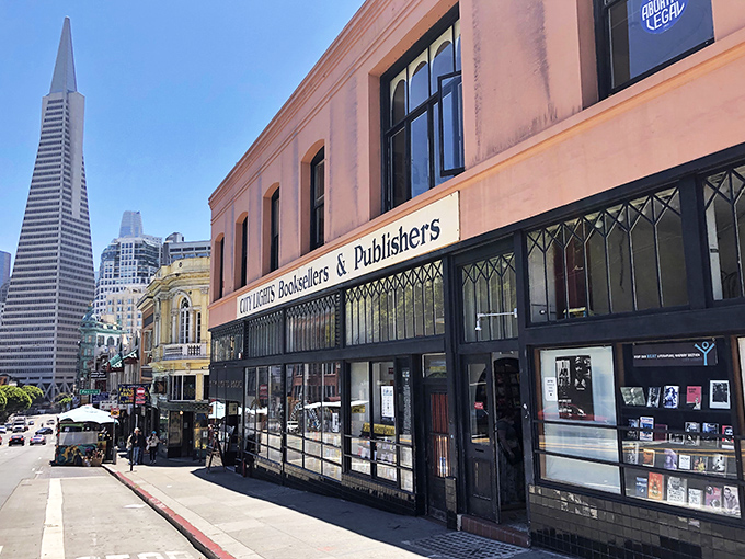 Books with a view! City Lights stands tall among San Francisco's iconic skyline. Who needs the Transamerica Pyramid when you've got this?