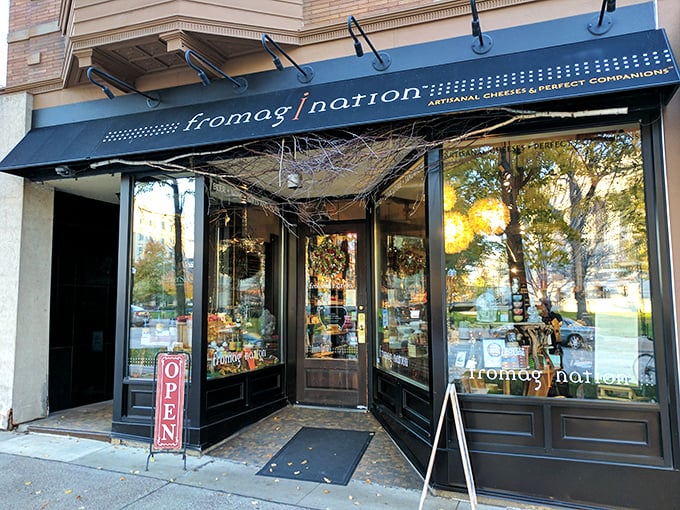 Step into cheese paradise! Fromagination's chic interior promises a gourmet adventure that'll make your taste buds dance the cheesy cha-cha.