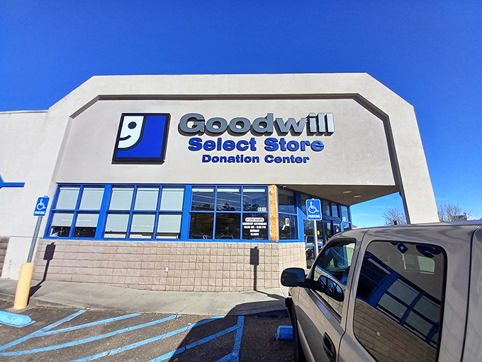Step into Goodwill's blue-trimmed time machine. Next stop: Vintage paradise!