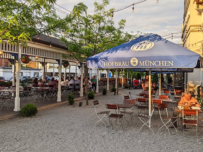 Prost to good times! Hofbr&auml;uhaus's outdoor oasis is where steins meet sunshine, and every day feels like a German holiday.