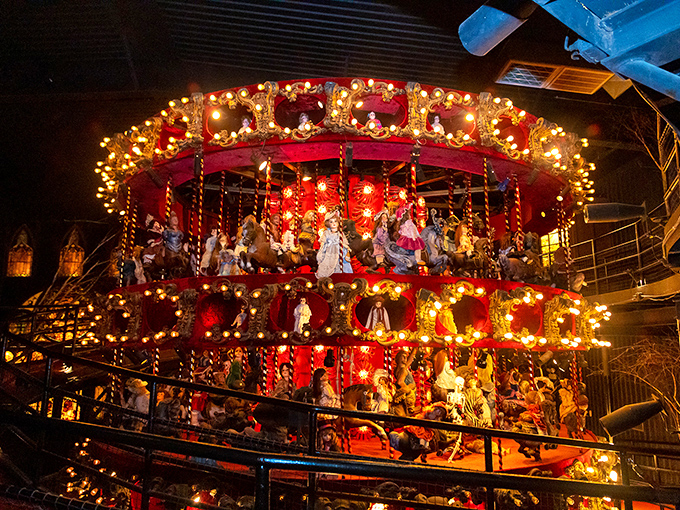 Lights, carousel, action! House on the Rock's whimsical merry-go-round spins tales wilder than your grandma's after-dinner stories.