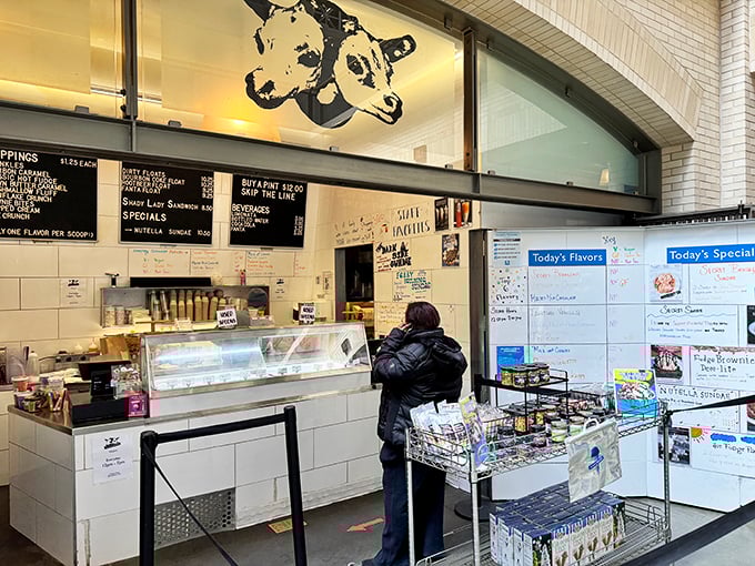 Prepare your taste buds for a flavor rollercoaster at Humphry Slocombe. The menu board reads like a mad scientist's grocery list.