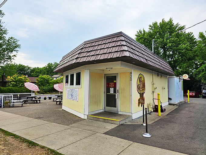 Ice cream alfresco, anyone? Nelson's picnic tables invite you to savor summer one giant scoop at a time.