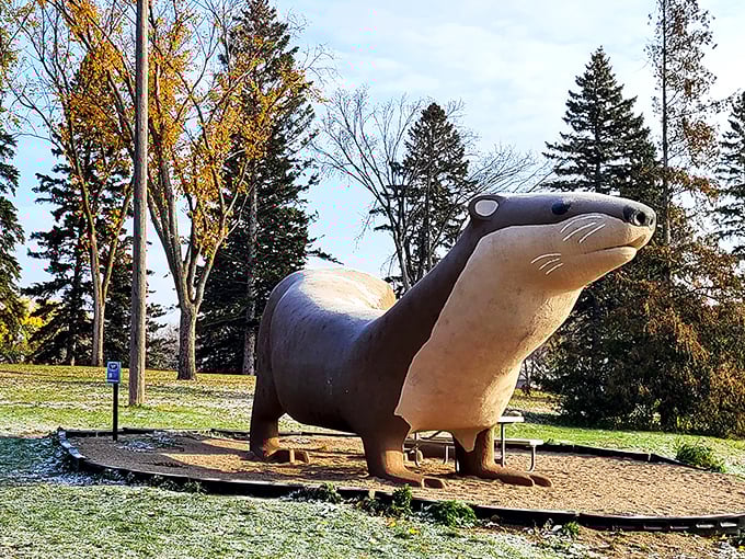 Otto's expression screams, 'I've made a huge mistake.' Maybe he realized he's landlocked in Fergus Falls instead of swimming in a lake!