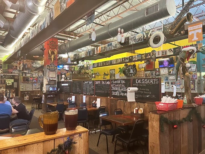 Neon lights, fishing nets, and stone crabs that'll make you want to write sea shanties. PJ's is the "Cheers" of the beach, where everybody knows your sunburn.