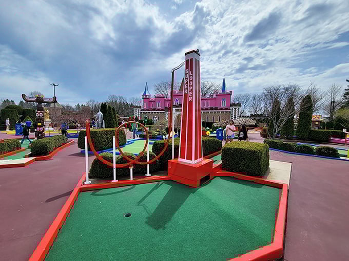 Holy roller coaster, Batman! Par-King's wild ride proves golf balls can fly – with a little mechanical assistance.