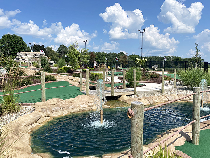 Bridges, streams, and greens, oh my! This course is like a Bob Ross painting come to life &ndash; with golf balls.