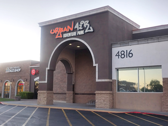 Adventure awaits behind these arches! Urban Air's entrance is like a portal to a world where "act your age" doesn't apply.