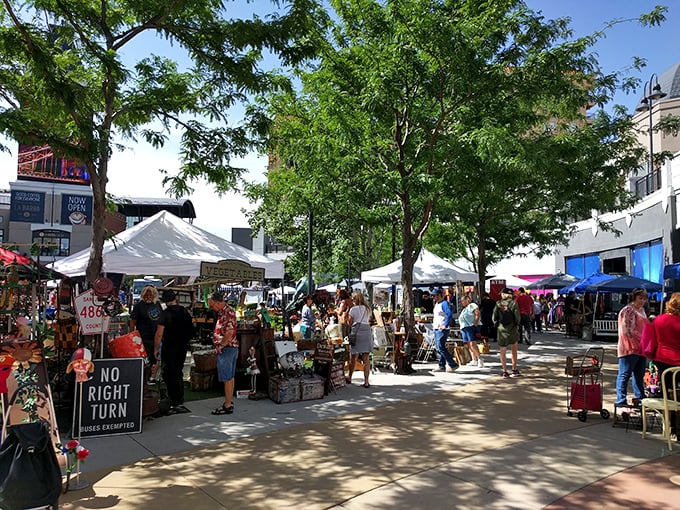 Sunlit shopping spree in SLC. This outdoor market is like a real-life Pinterest board come to life &ndash; inspiration at every turn!