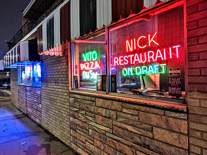 Night or day, Vito & Nick's glows with promise. Their thin-crust pizza is the Batman to Chicago's deep-dish Joker.