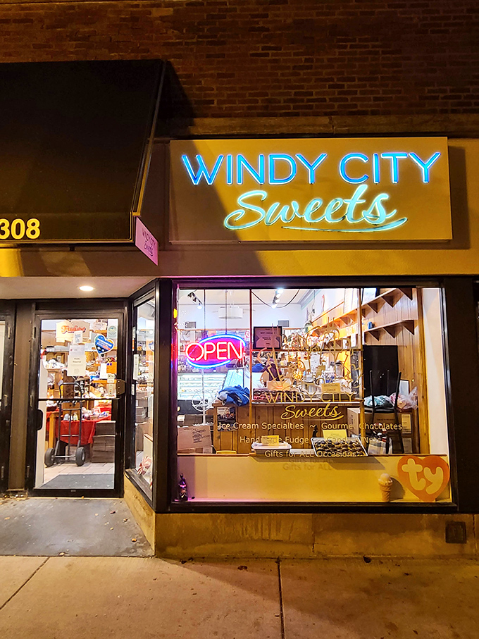 Night or day, this neon-lit candy haven beckons. It's the kind of place that makes you feel like a kid in a... well, you know!