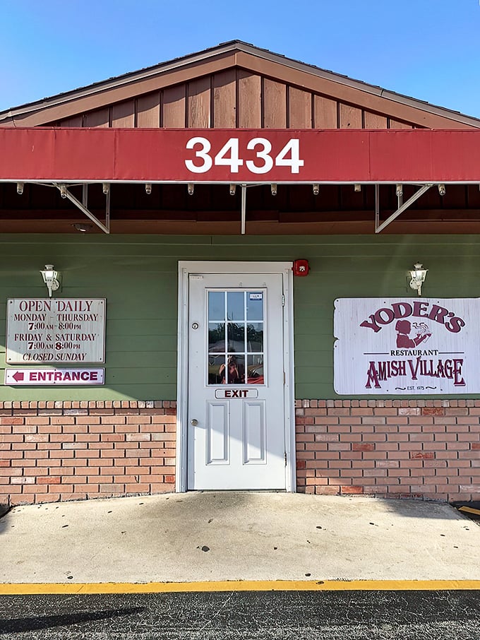 At Yoder's, calories don't count and diet plans go to die. Their quaint exterior hides a world of buttery, flaky delights inside.