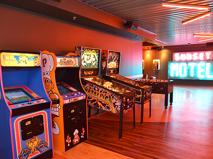 Pac-Man fever, anyone? This arcade corner is a nostalgic playground where you can relive your misspent youth, one quarter at a time.