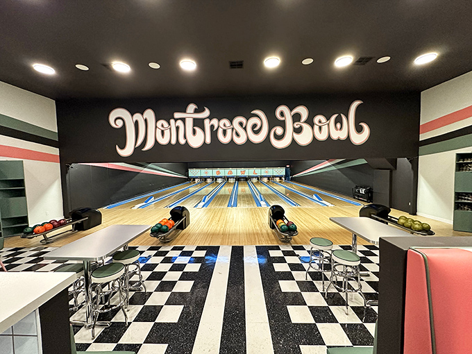Lanes so shiny, you might mistake them for runways. Time to lace up and show those pins who's boss!