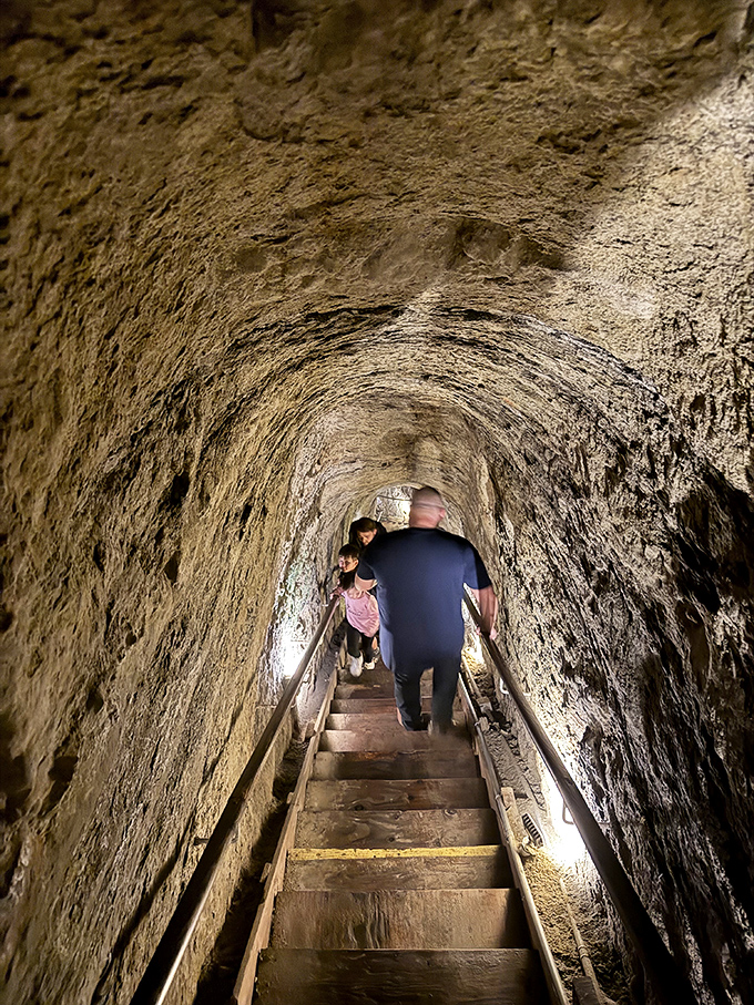 Stairway to heaven? Not quite. But this descent into the earth might just be the next best thing. Mind that first step!